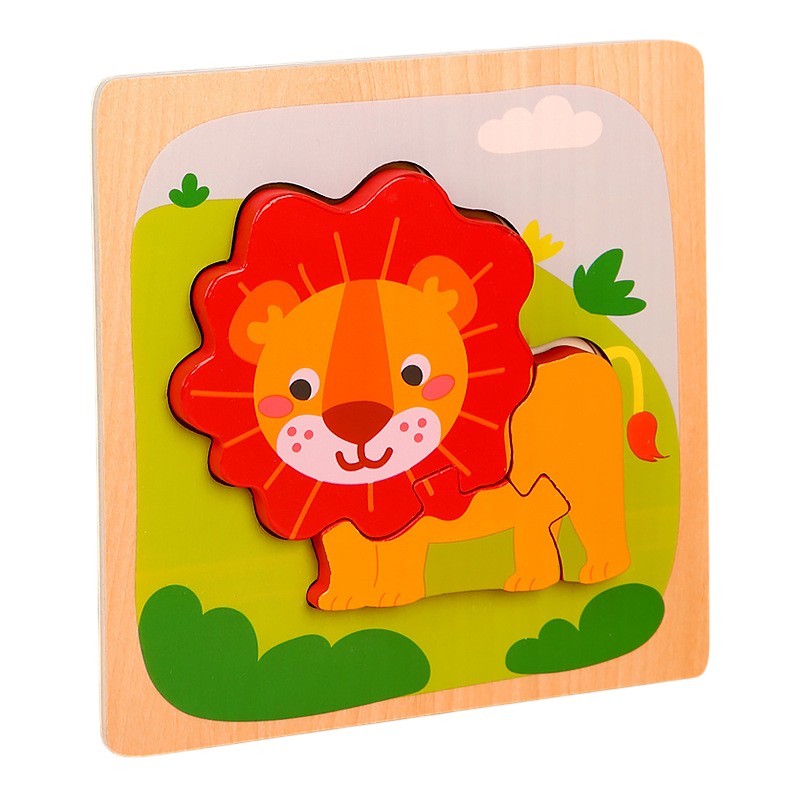 Puzzle Montessori din Lemn pentru Copii, Vivimall, 3D, 0-3 Ani, Model ...